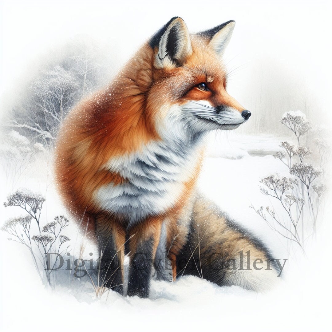 5 Winter Fox Clipart Pack 4K Png, Winter Image Art, Digital Crafts ...