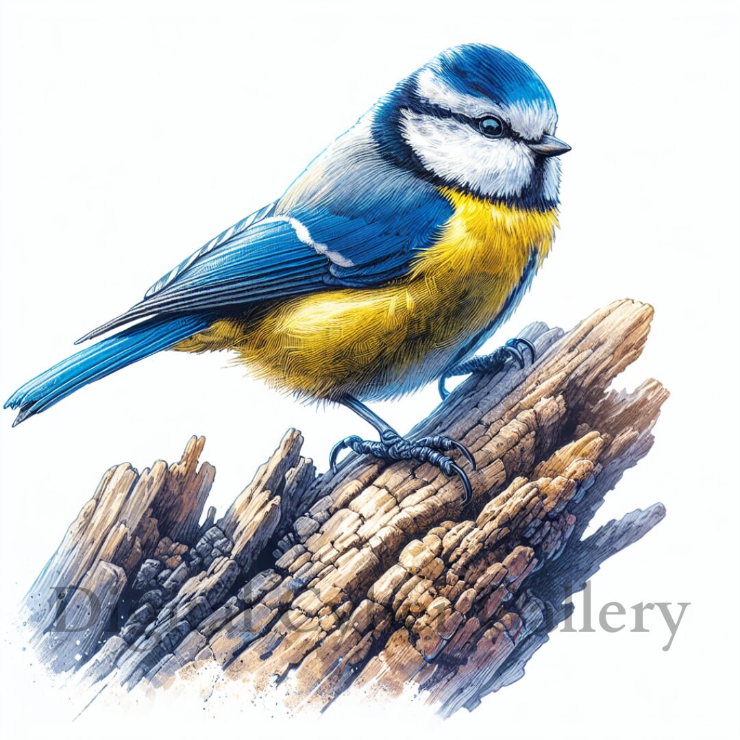 10 Blue Tit Bird Clipart Bundle 4K Png, Digital Download, Scrapbook ...