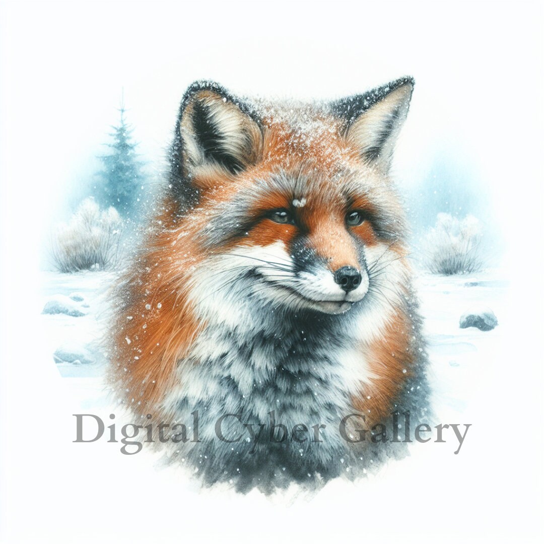 5 Winter Fox Clipart Pack 4K Png, Winter Image Art, Digital Crafts ...