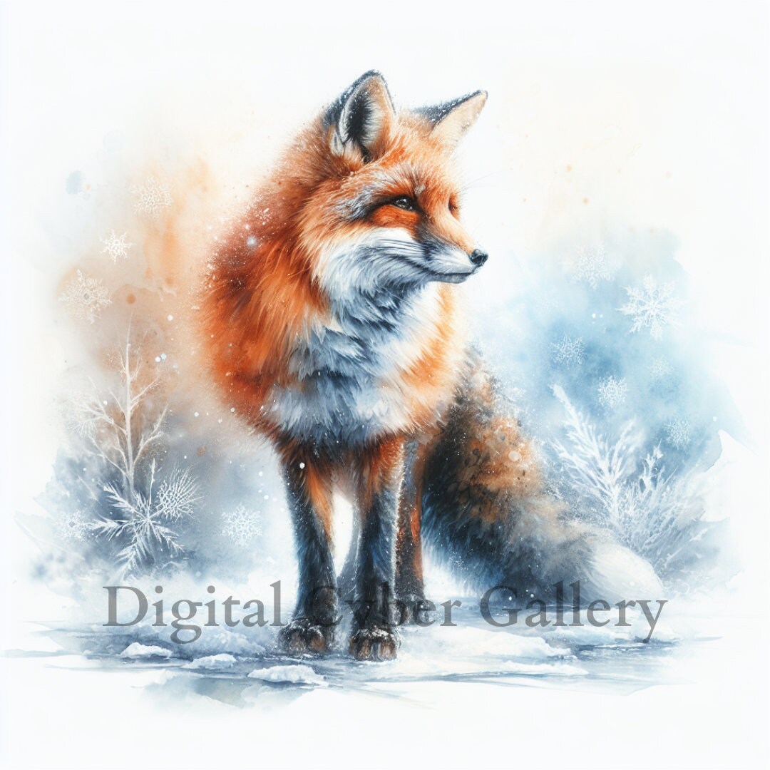 5 Winter Fox Clipart Pack 4K Png, Winter Image Art, Digital Crafts ...