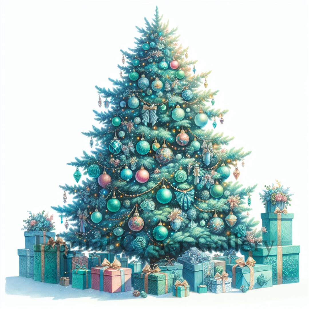 Green Christmas Tree Clipart Pack 4K Png, Digital Download Collage ...