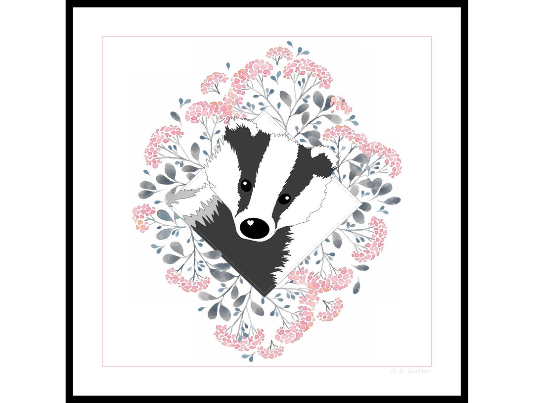 Children's Badger PRINTABLE Art, Children's Room Decor, Nursery Art ...