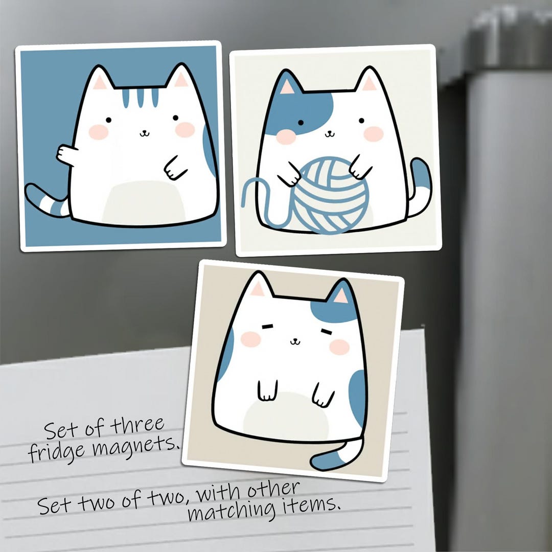 Cat Fridge Magnets_cute Cat Kitchen Decor_cat Lovers Gift_magnetic Cat ...