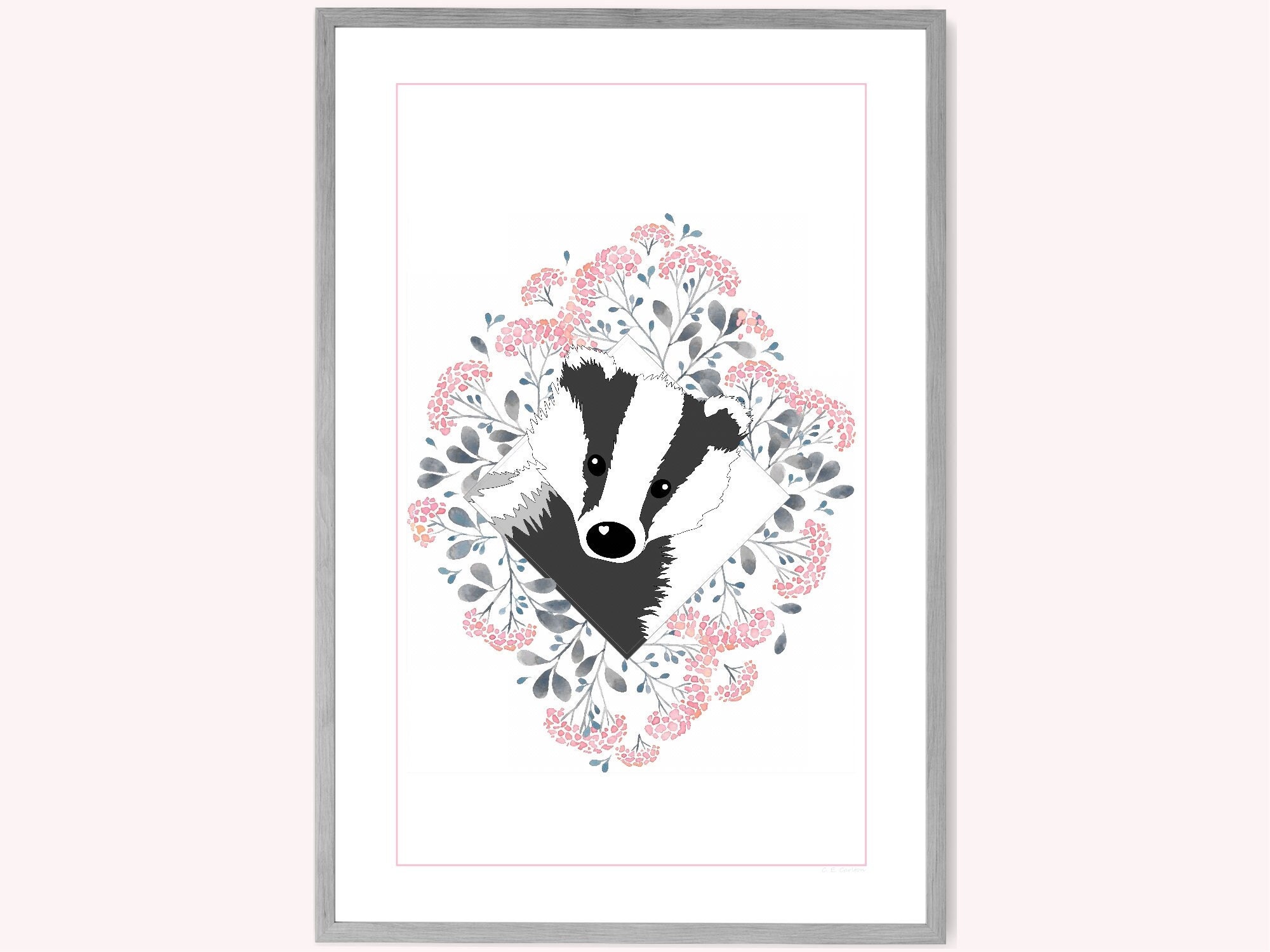 Children's Badger PRINTABLE Art Children's Room - Etsy