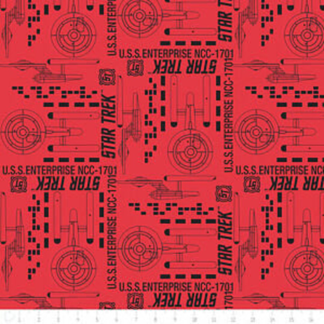 Star Trek Galaxy Pop USS Enterprise Red 100 Cotton Quilting Fabric - Etsy