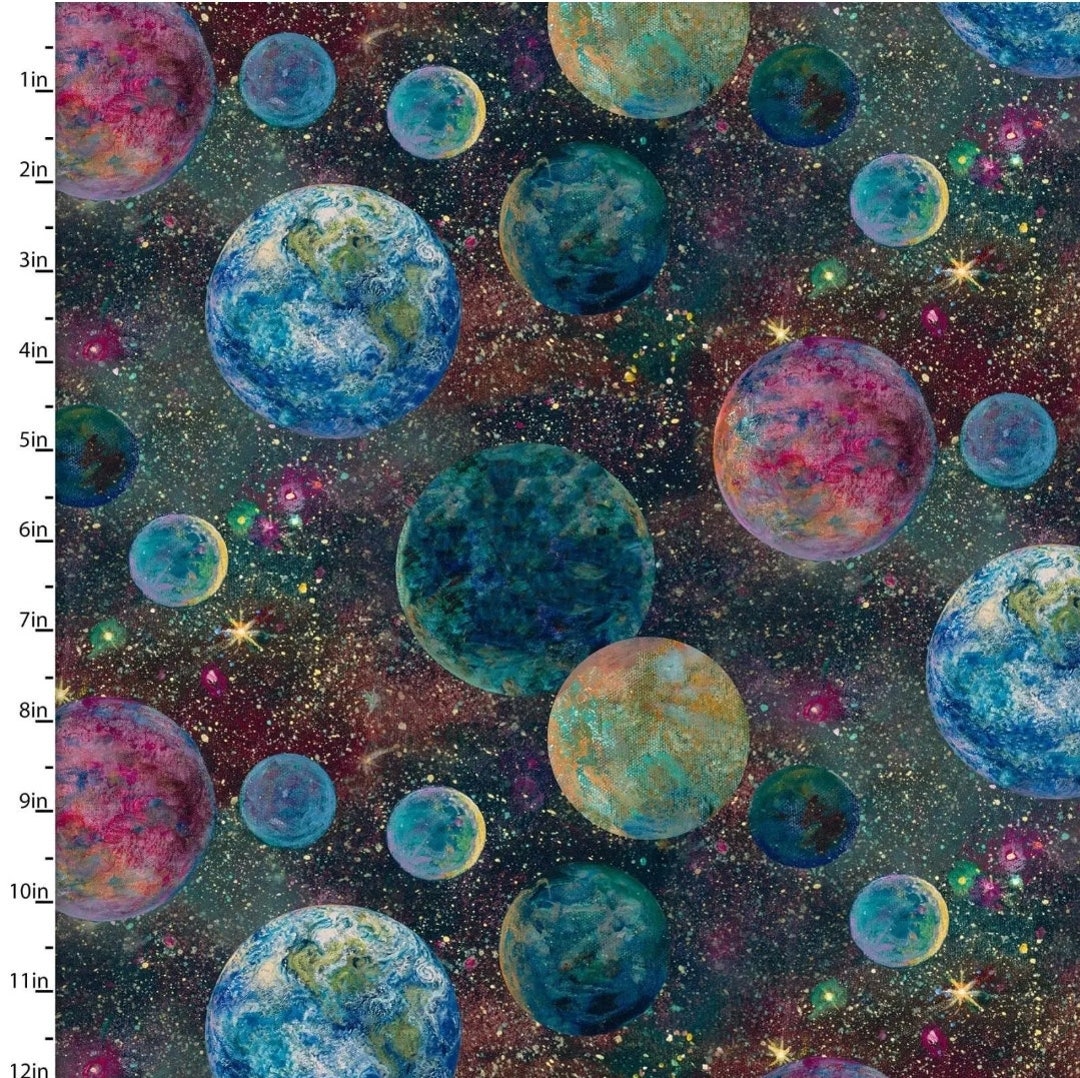 3 Wishes Ray of Hope - Multi Planets Digitally Printed 44" Wide - Etsy