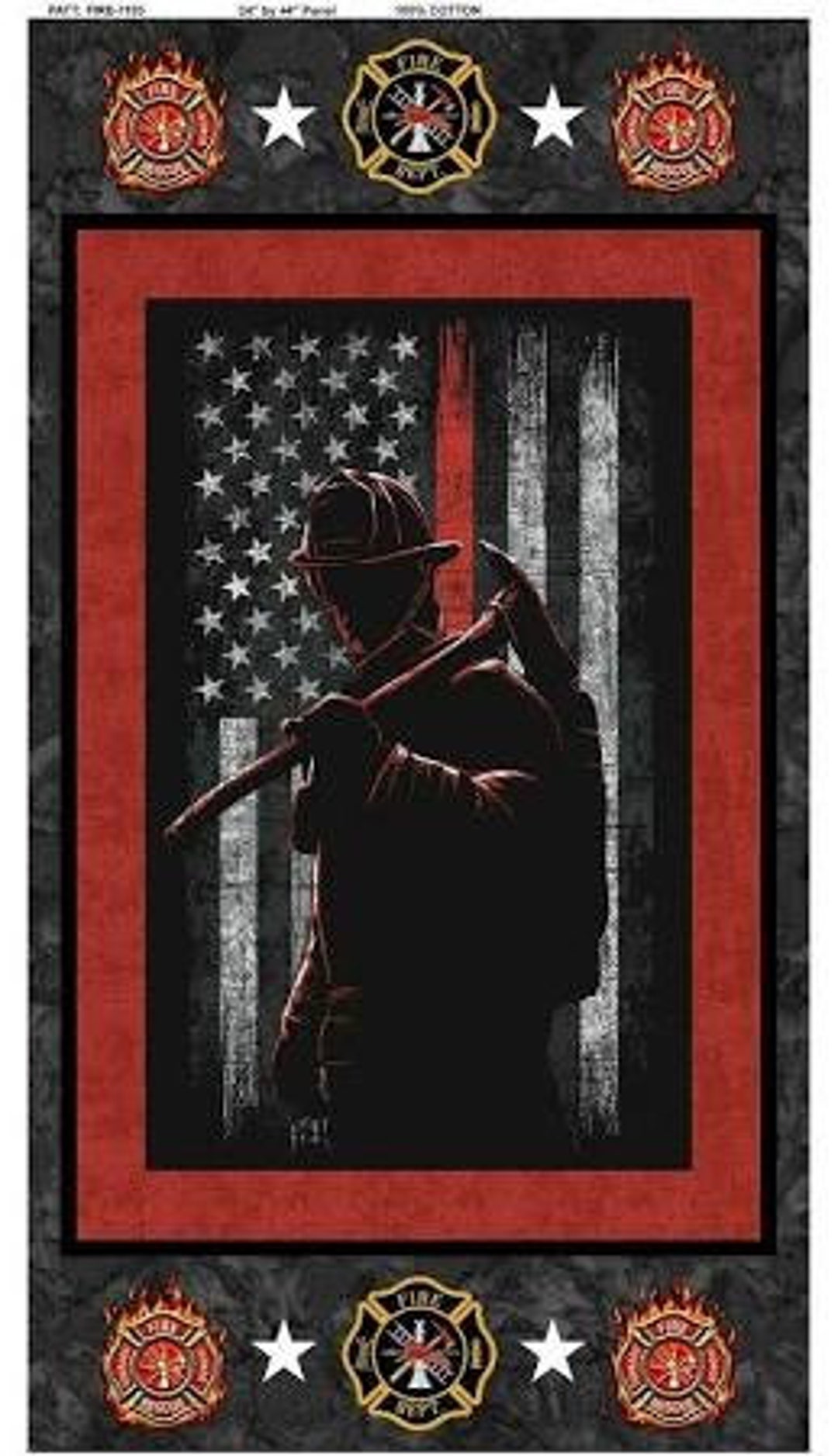 Patriotic Fabric Panel- Firefighter - Etsy