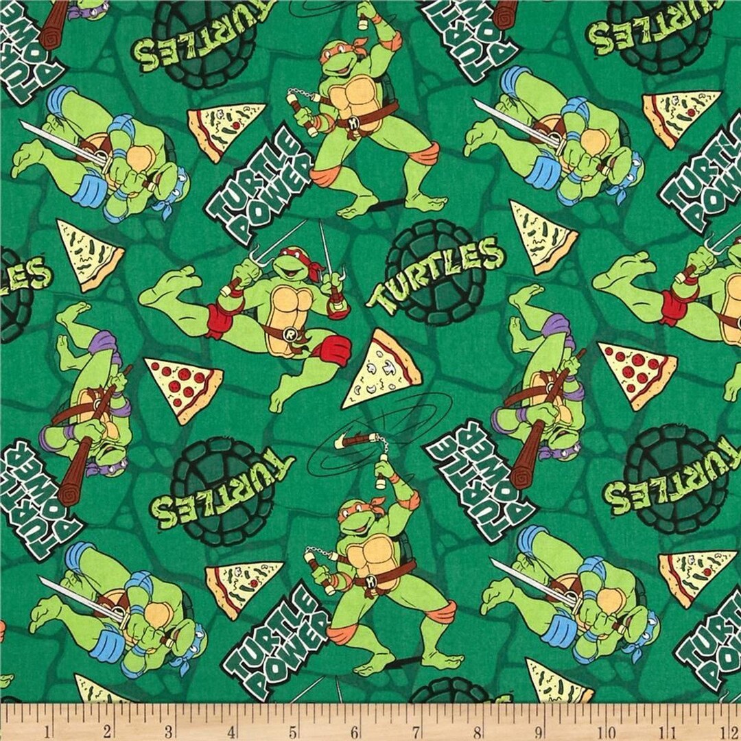 Teenage Mutant Ninja Turtles Power Pizza Toss Green Cotton - Etsy