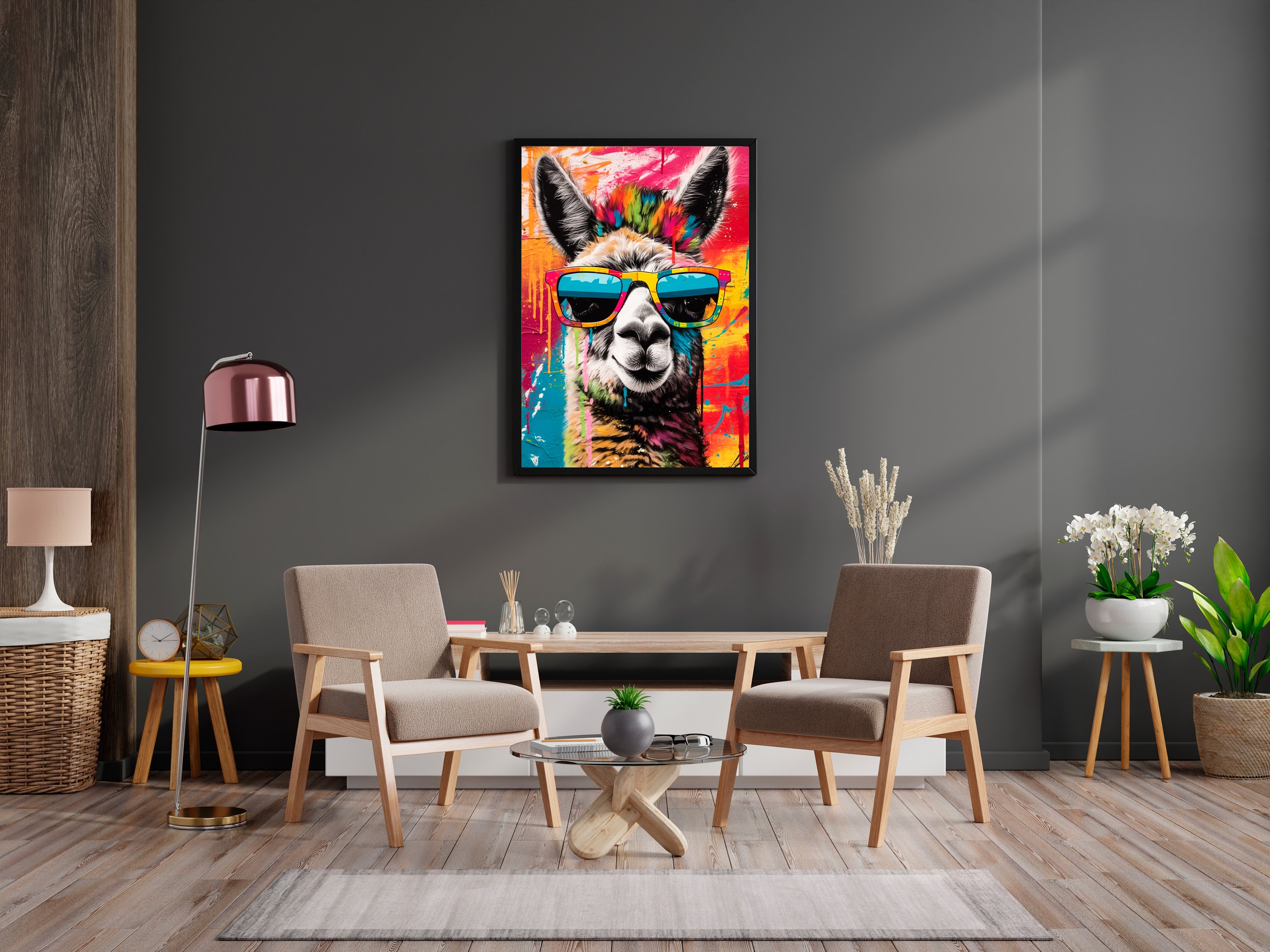 Alpaca Colors: Ilustración Digital Divertida Y Colorida De - Etsy