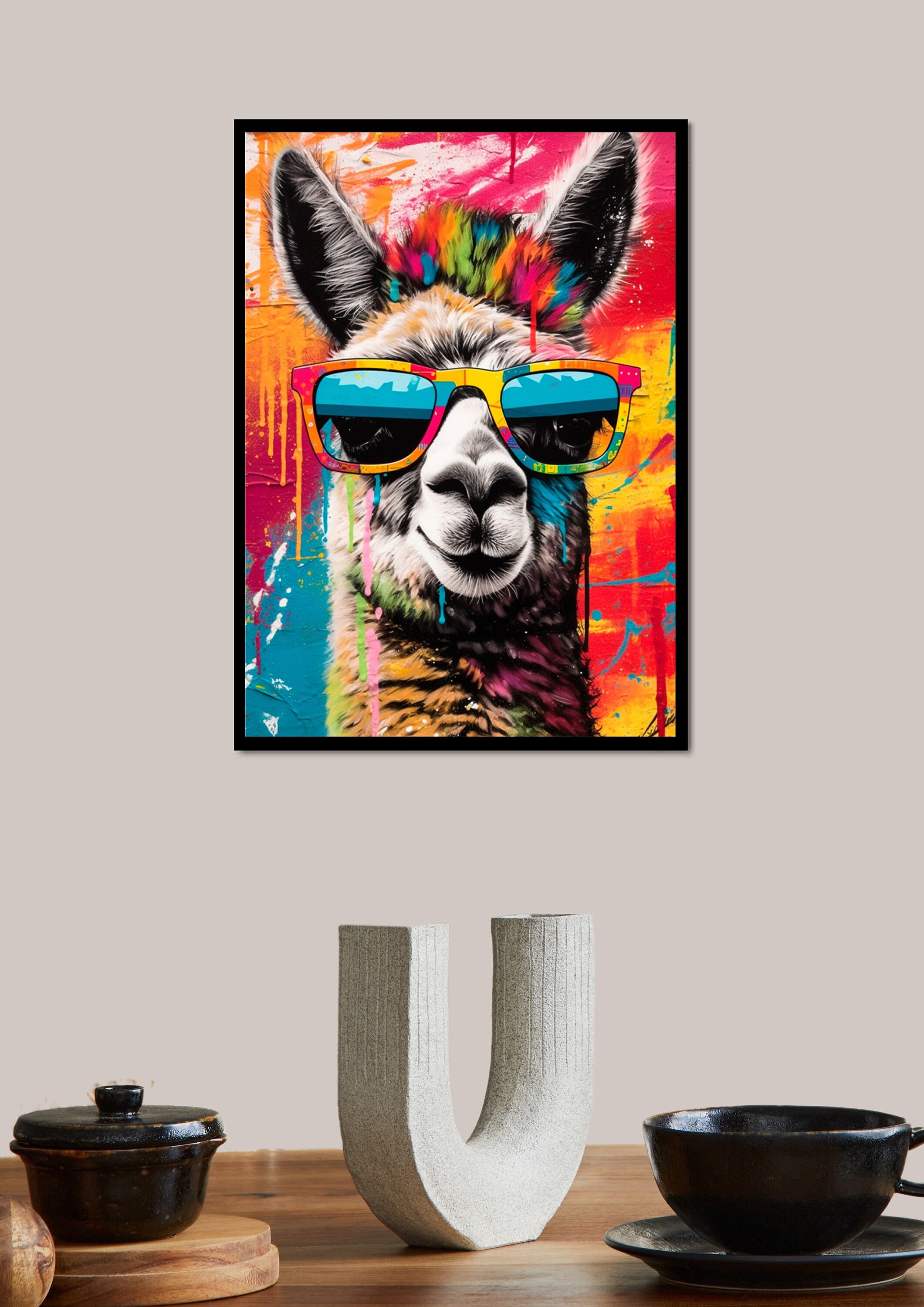 Alpaca Colors: Ilustración Digital Divertida Y Colorida De - Etsy