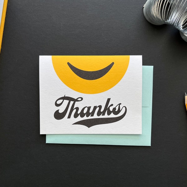 Emoji Thank You Card - Etsy