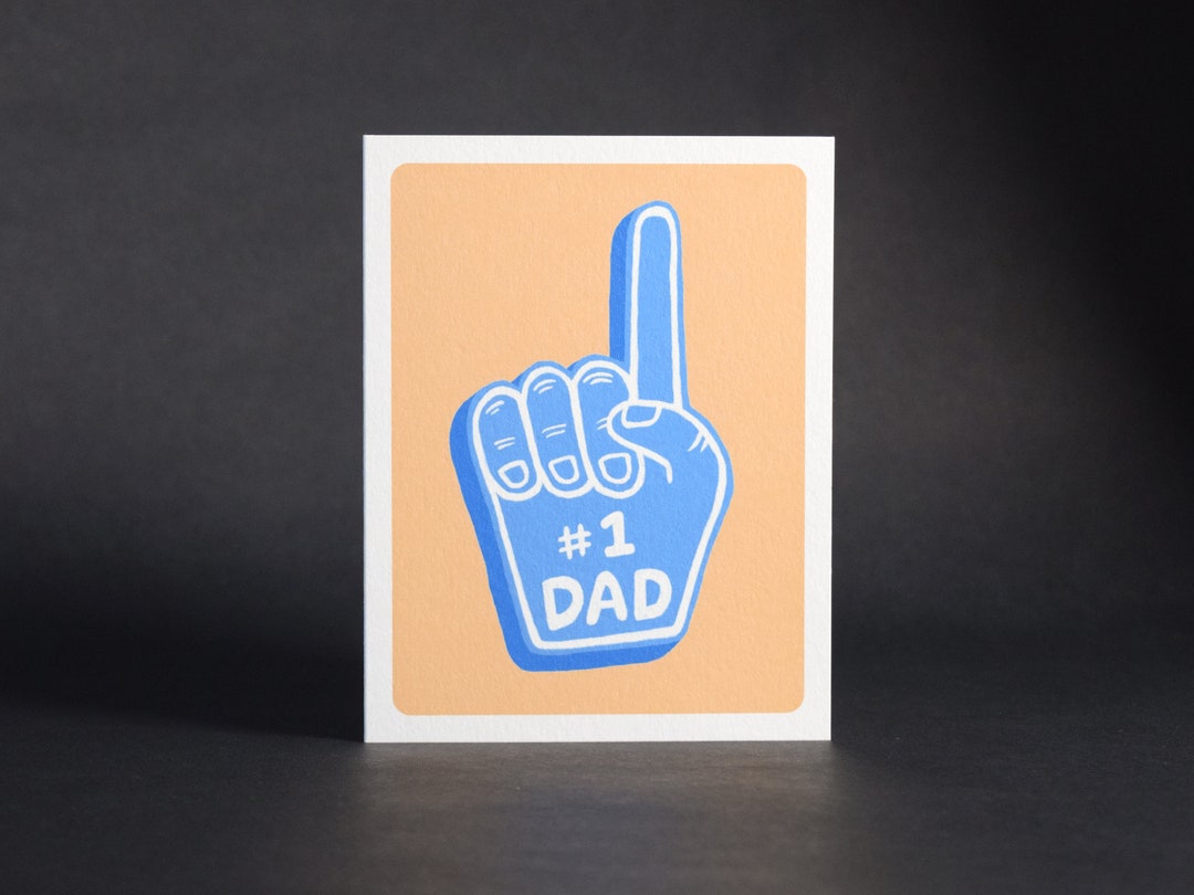 Fathers Day Card 1 Dad Foam Finger Design Sports Fan - Etsy