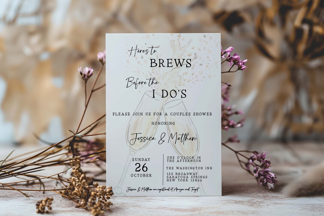 Brews Couples Shower Invite, I Do Couples Shower Invitation, Instant ...