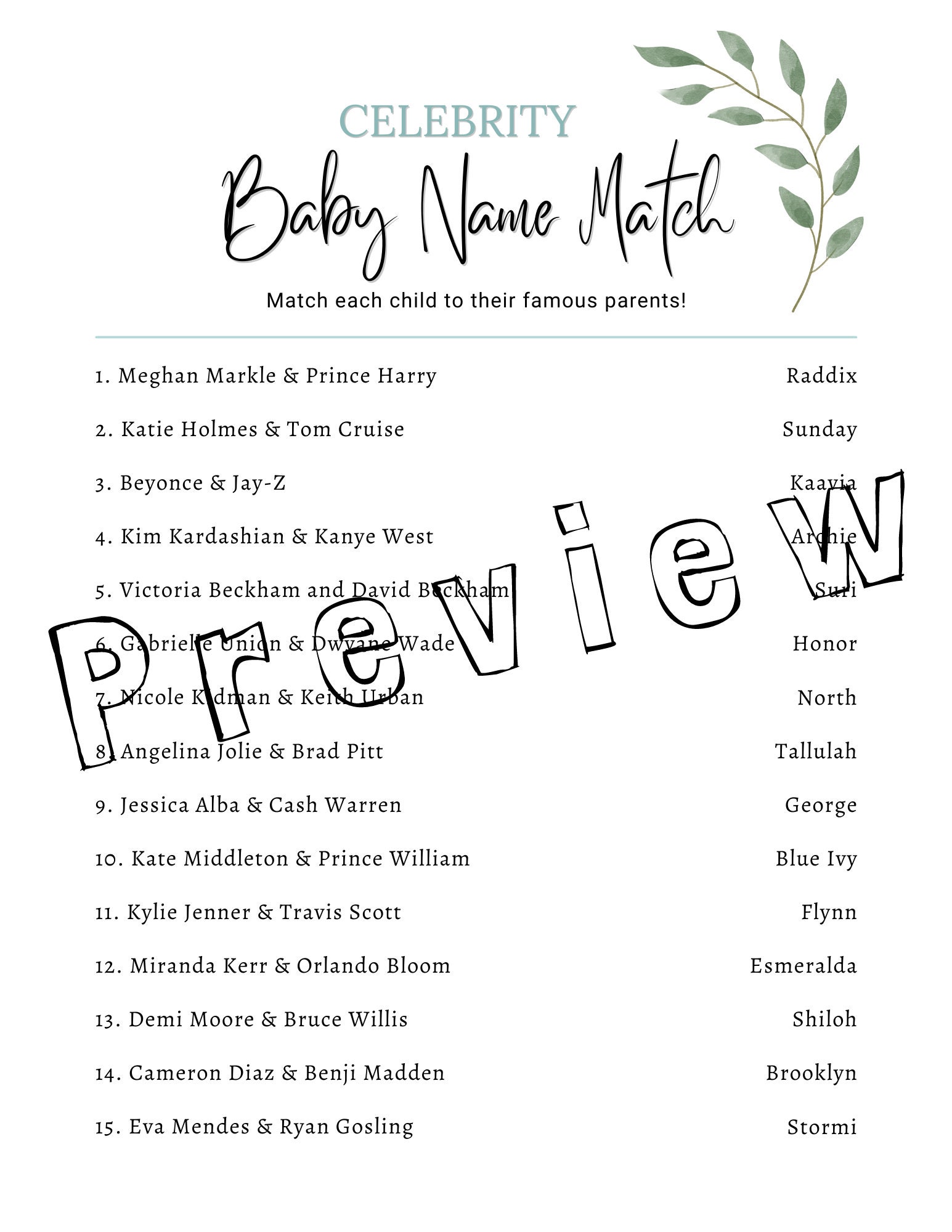 Baby Shower Party Game Bundle, Printable Baby Shower Games - Etsy
