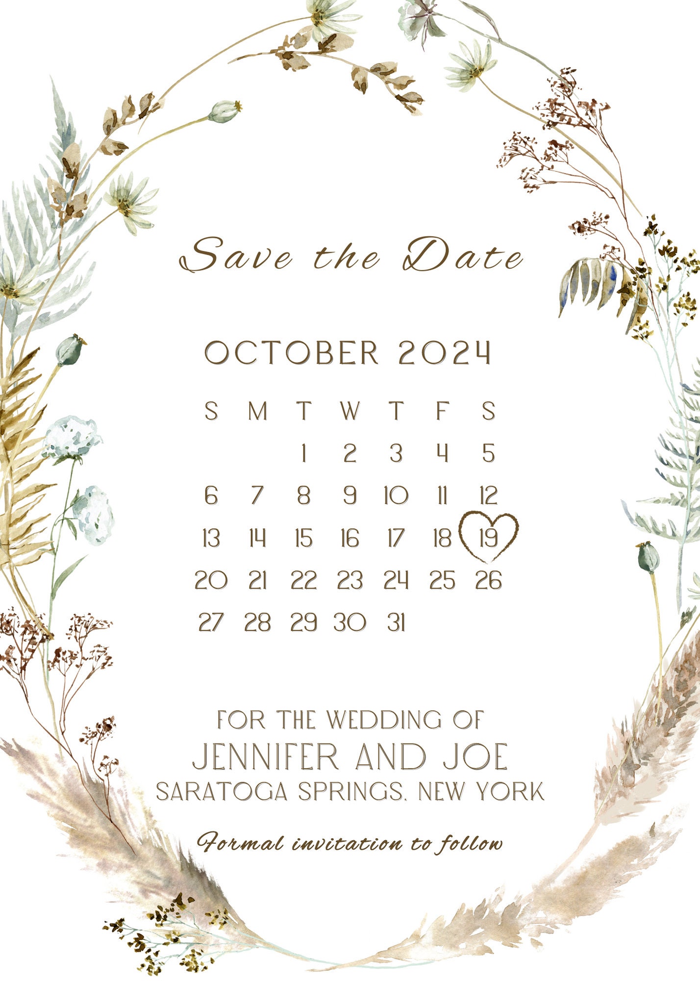 Save the Date Calendar Template, Instant Download, Save the Date Cards ...