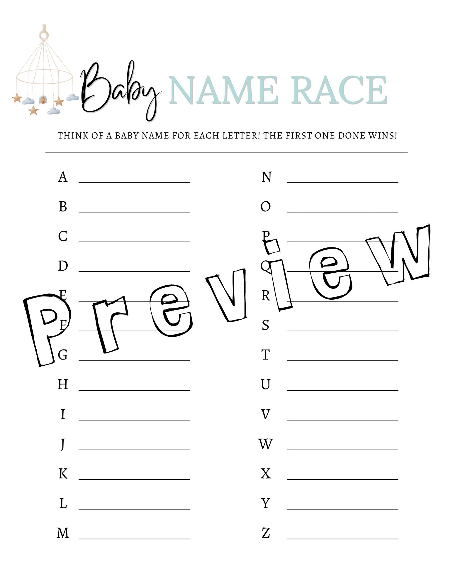 Baby Shower Party Game Bundle, Printable Baby Shower Games - Etsy