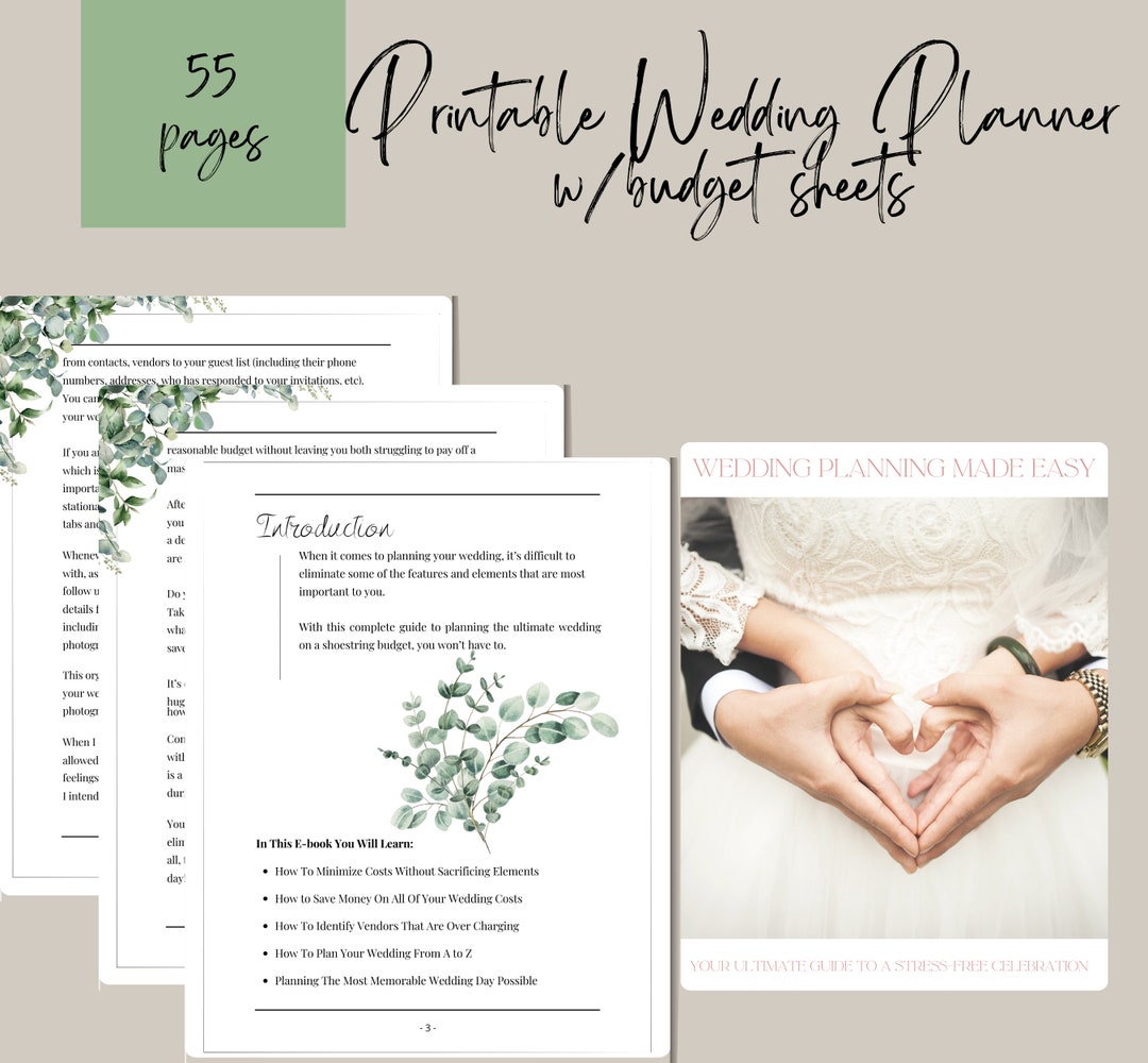 Printable Wedding Planner, Wedding Planning, Personalized Wedding ...