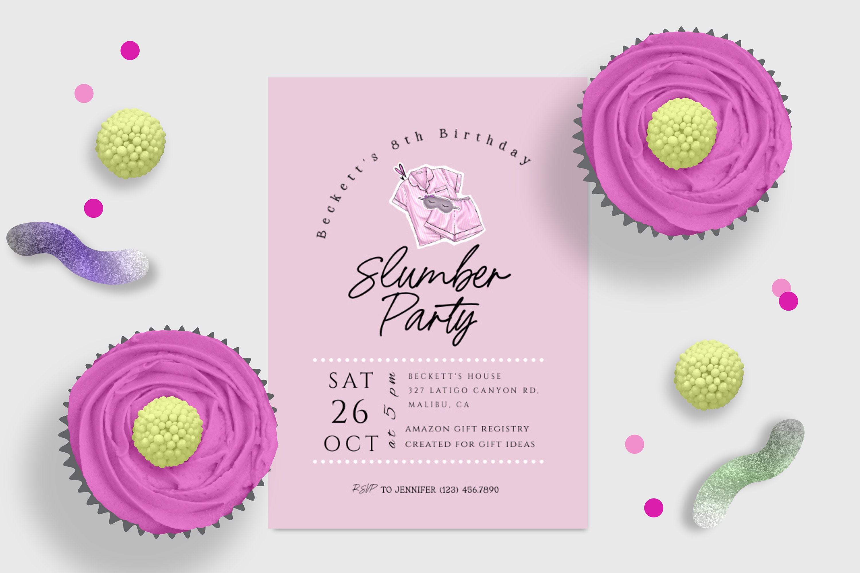Sleepover Party, Sleep Under Invitation, Digital File, Instant Download ...