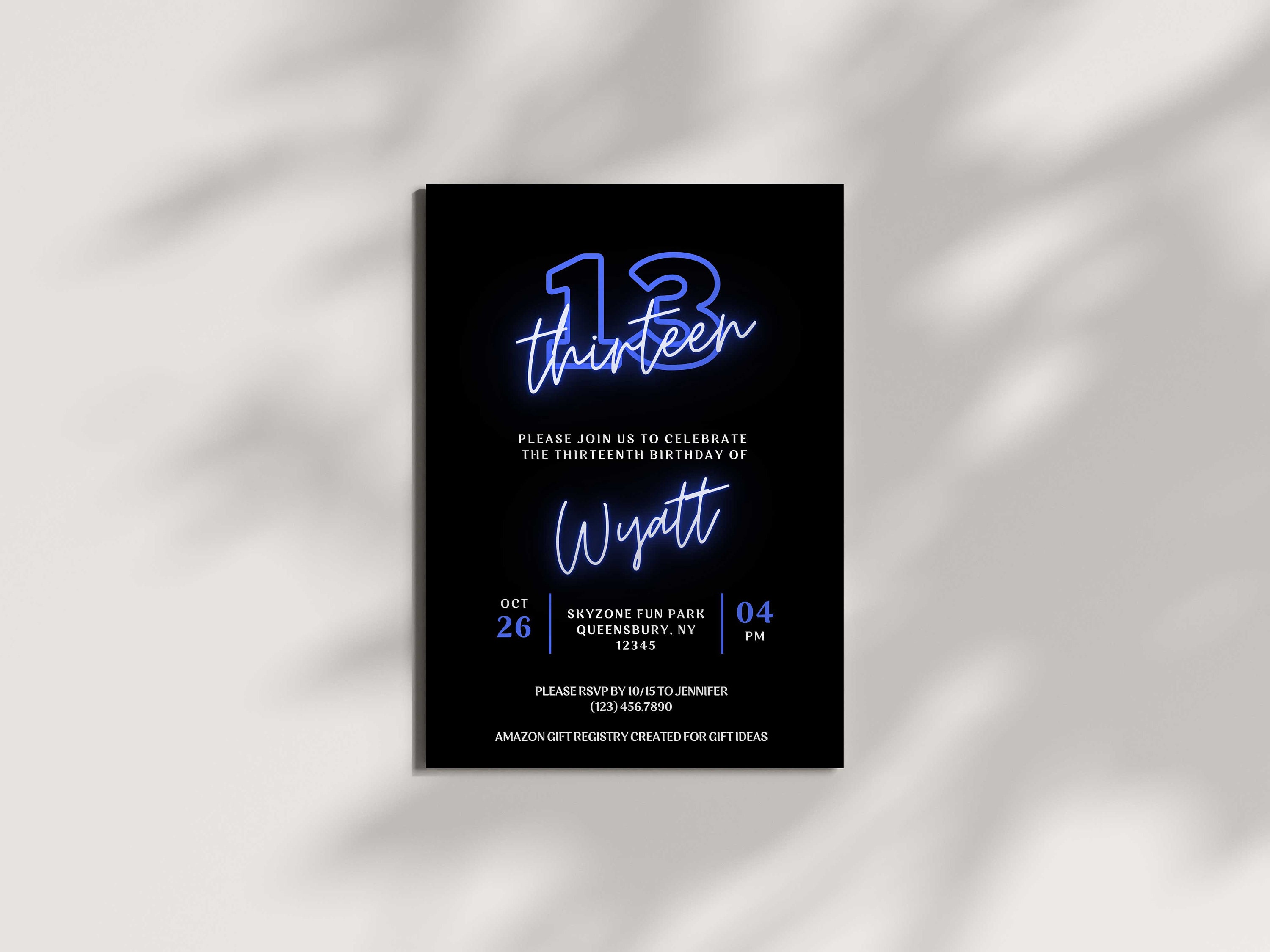 Thirteenth Birthday Party Invitation, 13th Birthday Invitation ...
