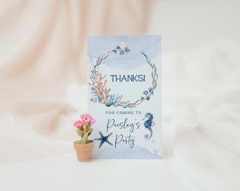 Editable Under the Sea Birthday Favor Tag Oneder the Sea - Etsy