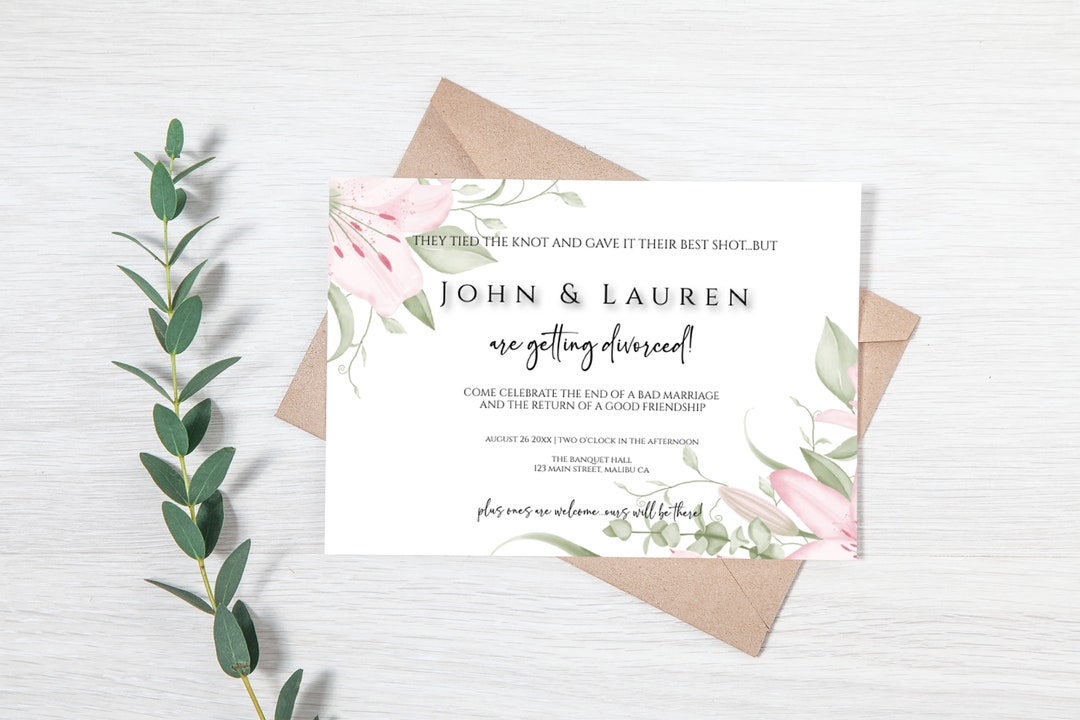 Divorce Party Invitation, Instant Download, Divorced Celebration ...