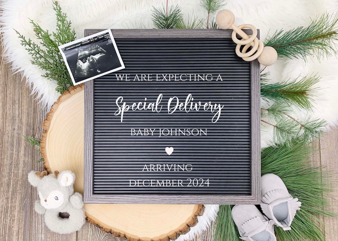 Winter Pregnancy Announcement Digital, Baby Announcement, Editable ...