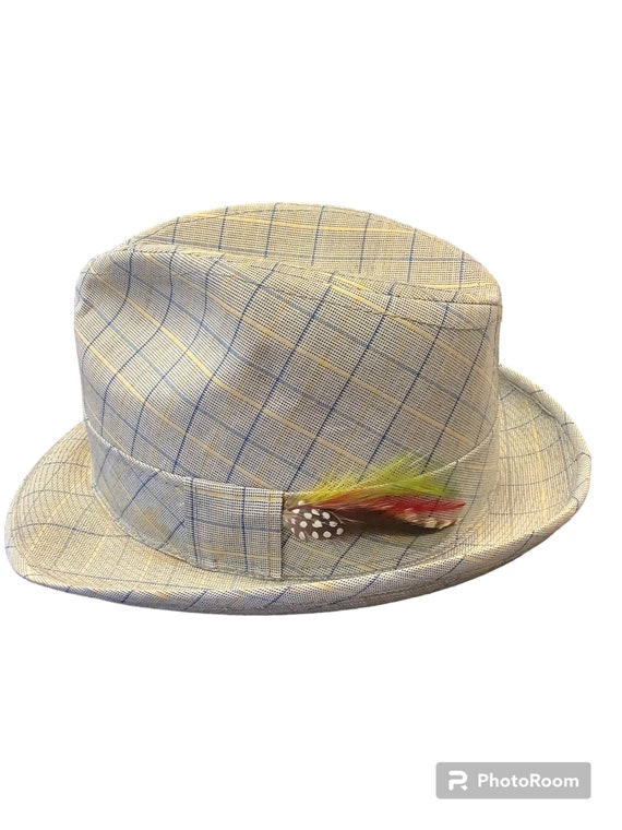 plaid 60s hat - Gem
