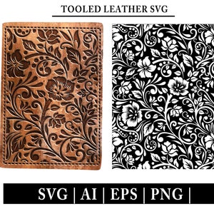 Tooled Leather Flower SVG | Western Flower Seamless Pattern | Swirls ...