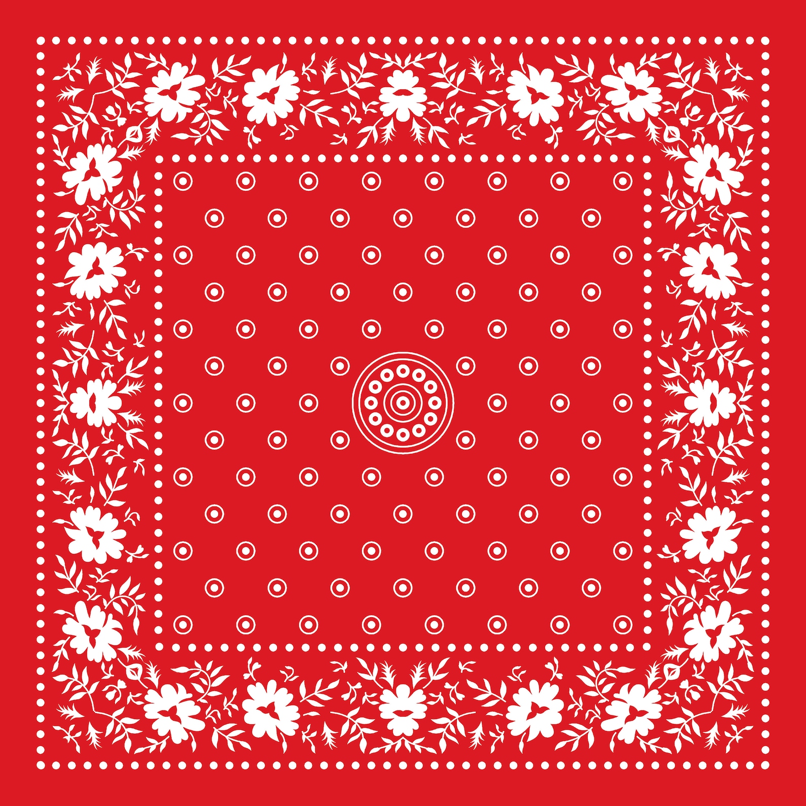 Bandana With Dots Floral Border SVG, Ai, PNG ,PSD Design for Vinyl and ...