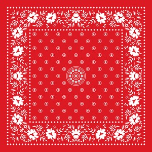 Bandana With Dots Floral Border SVG, Ai, PNG ,PSD Design for Vinyl and ...