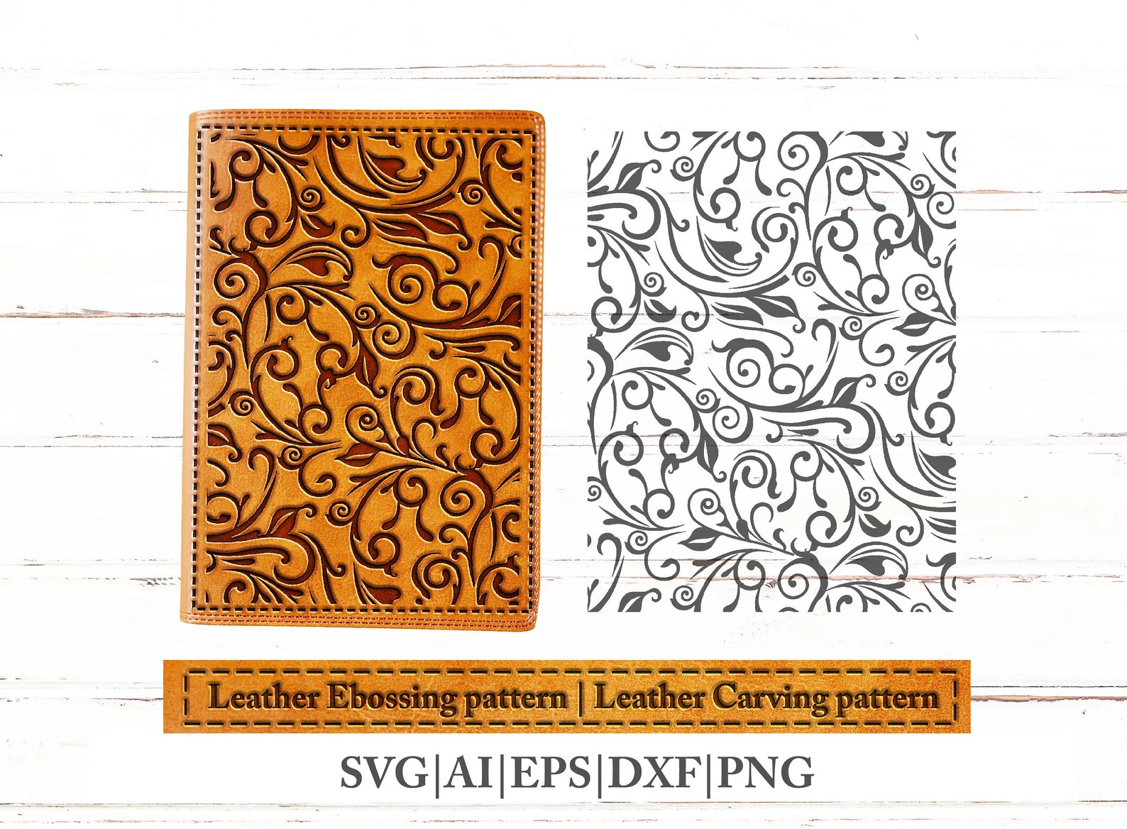 Tooled Leather Swirl Pattern SVG: Western Carving Design (digital ...