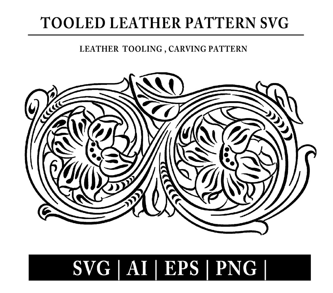 Tooled Leather Floral Carving Pattern SVG: Western Swirl Design ...