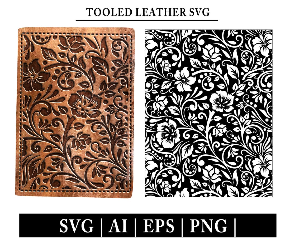 Tooled Leather Flower SVG | Western Flower Seamless Pattern | Swirls ...