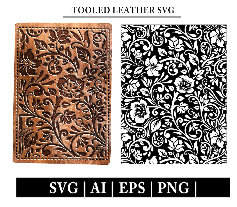 Tooled Leather Flower SVG | Western Flower Seamless Pattern | Swirls ...