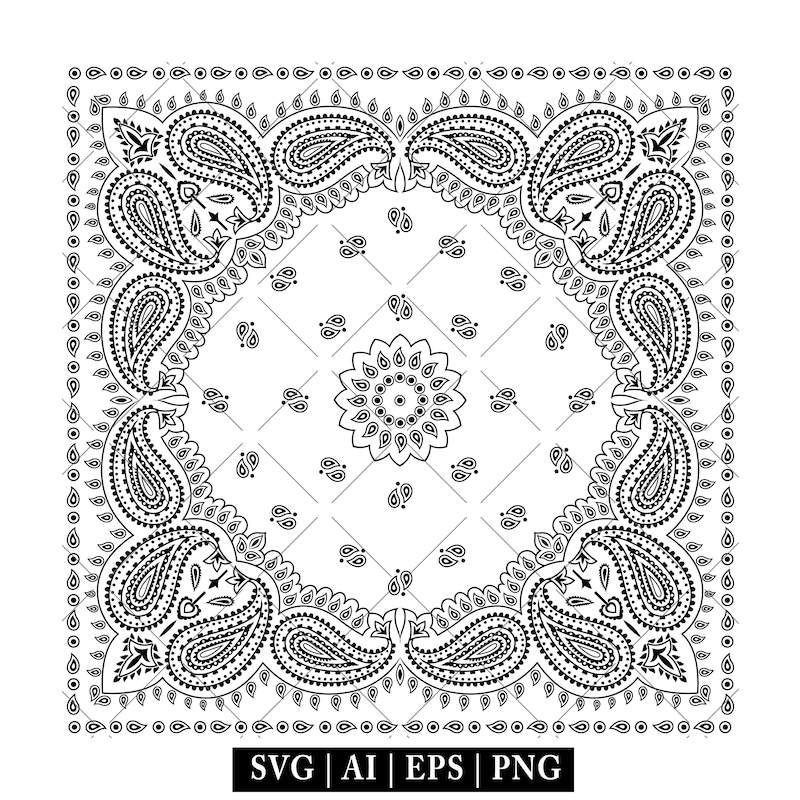 Bandana Cricut Stencil - Etsy