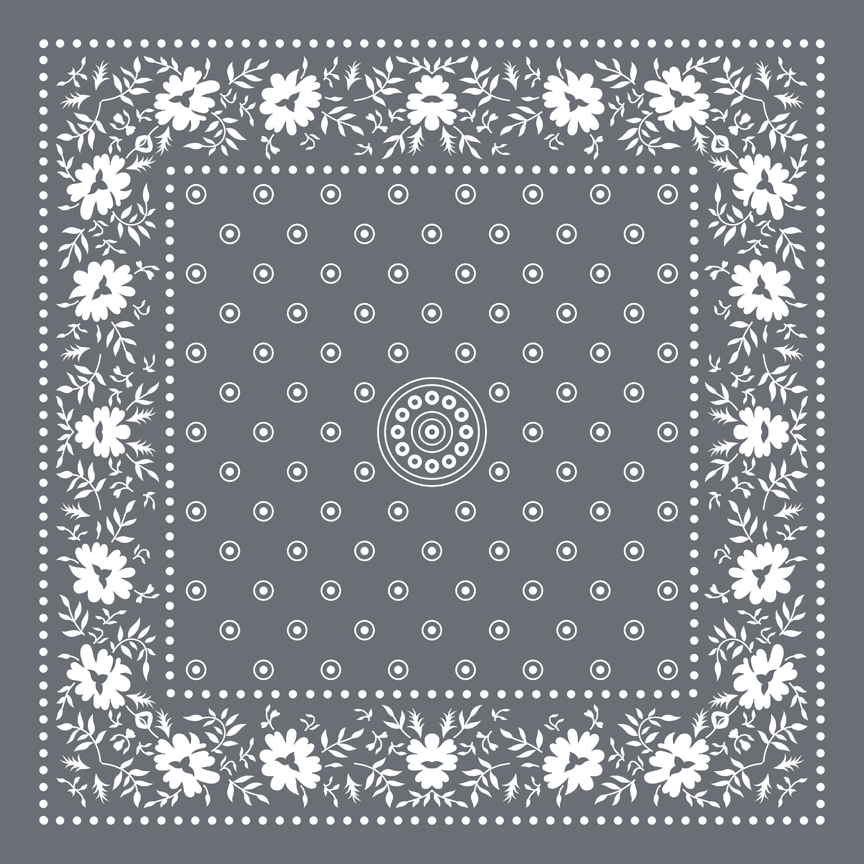 Bandana With Dots Floral Border SVG, Ai, PNG ,PSD Design for Vinyl and ...