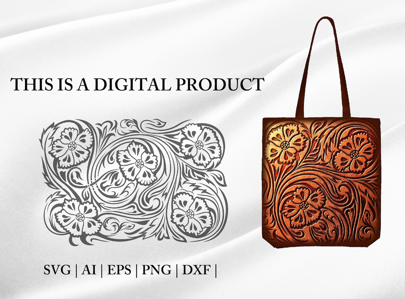 Tooled Leather SVG ,floral Leather Svg | Seamless Pattern | Swirls ...