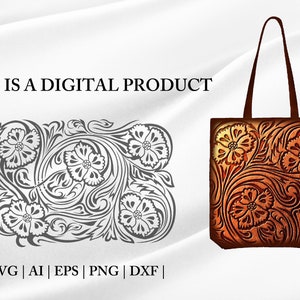 Tooled Leather SVG ,floral Leather Svg | Seamless Pattern | Swirls ...