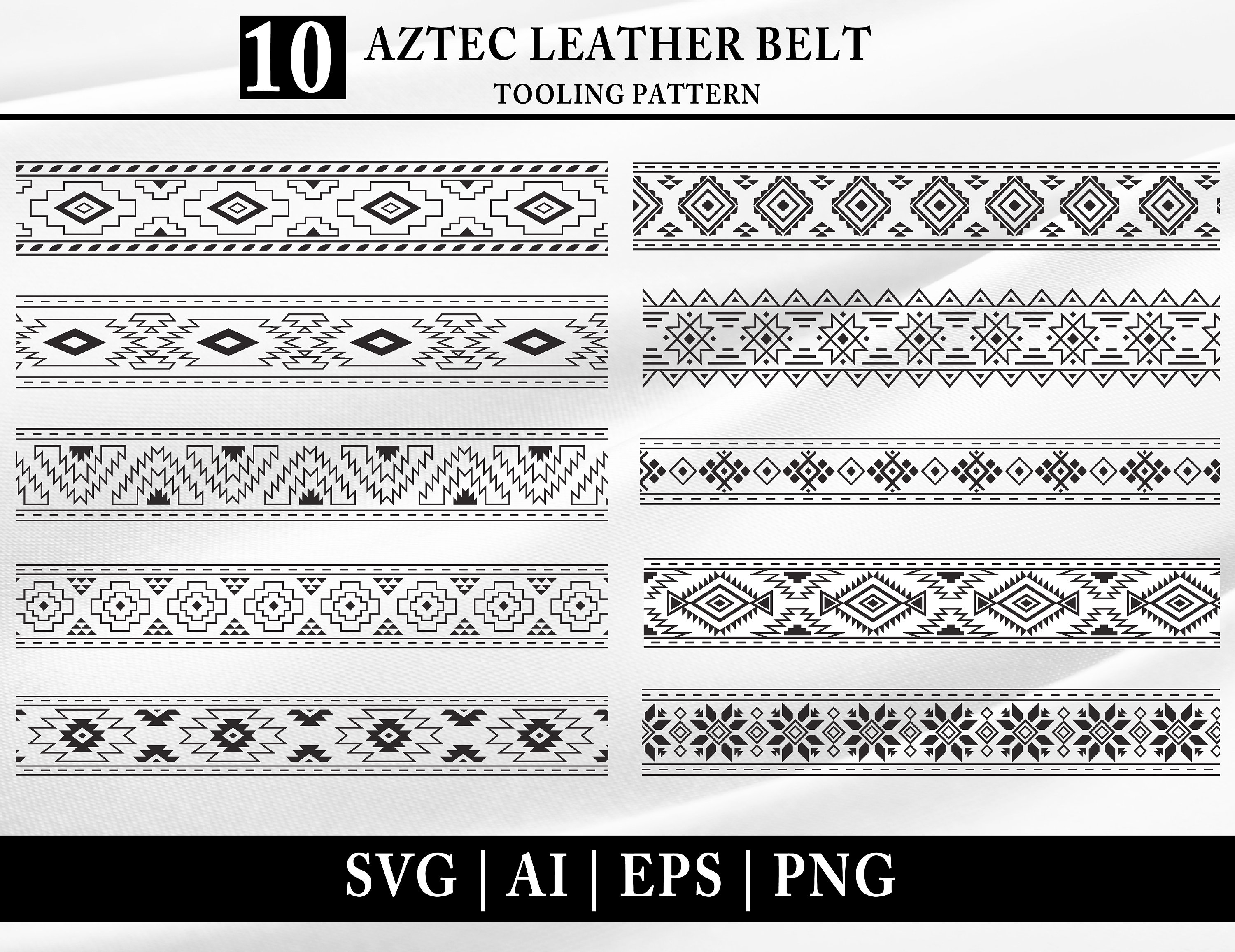 Aztec Tooled Leather Belt SVG Pattern: 10 Designs (digital Download) - Etsy