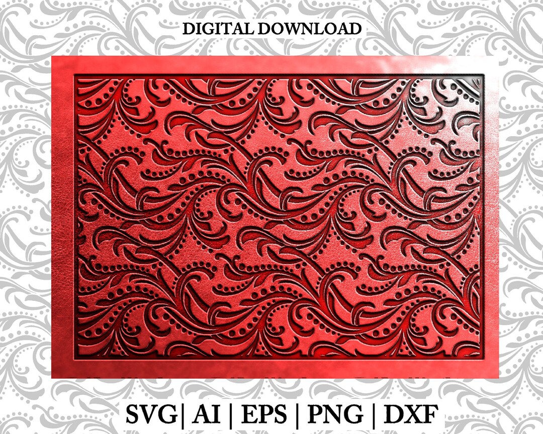 Tooled Leather SVG | Leather Embossing Pattern | Seamless Pattern ...