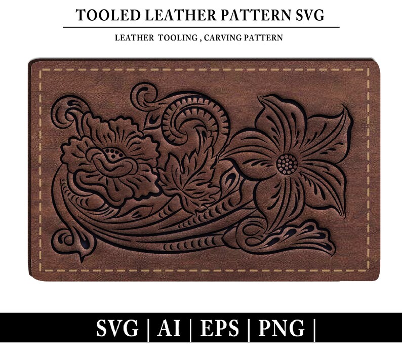 Tooled Leather Floral Carving Pattern SVG: Western Swirl Design ...