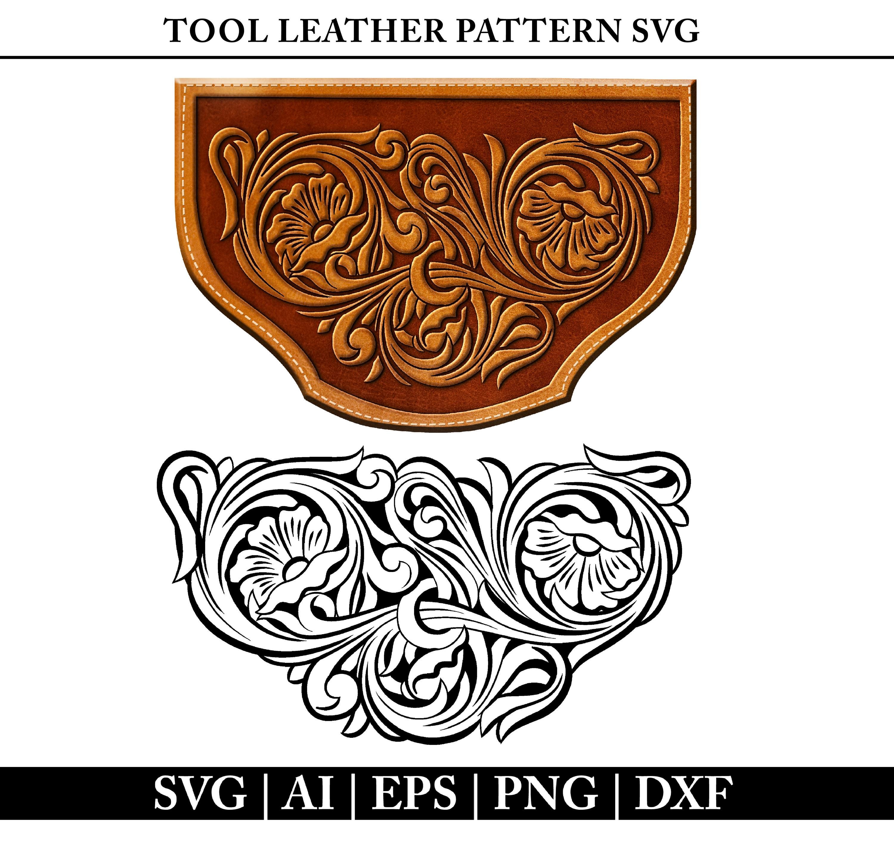 Tooled Leather SVG | Leather Purse Svg | Carving Pattern Svg ...