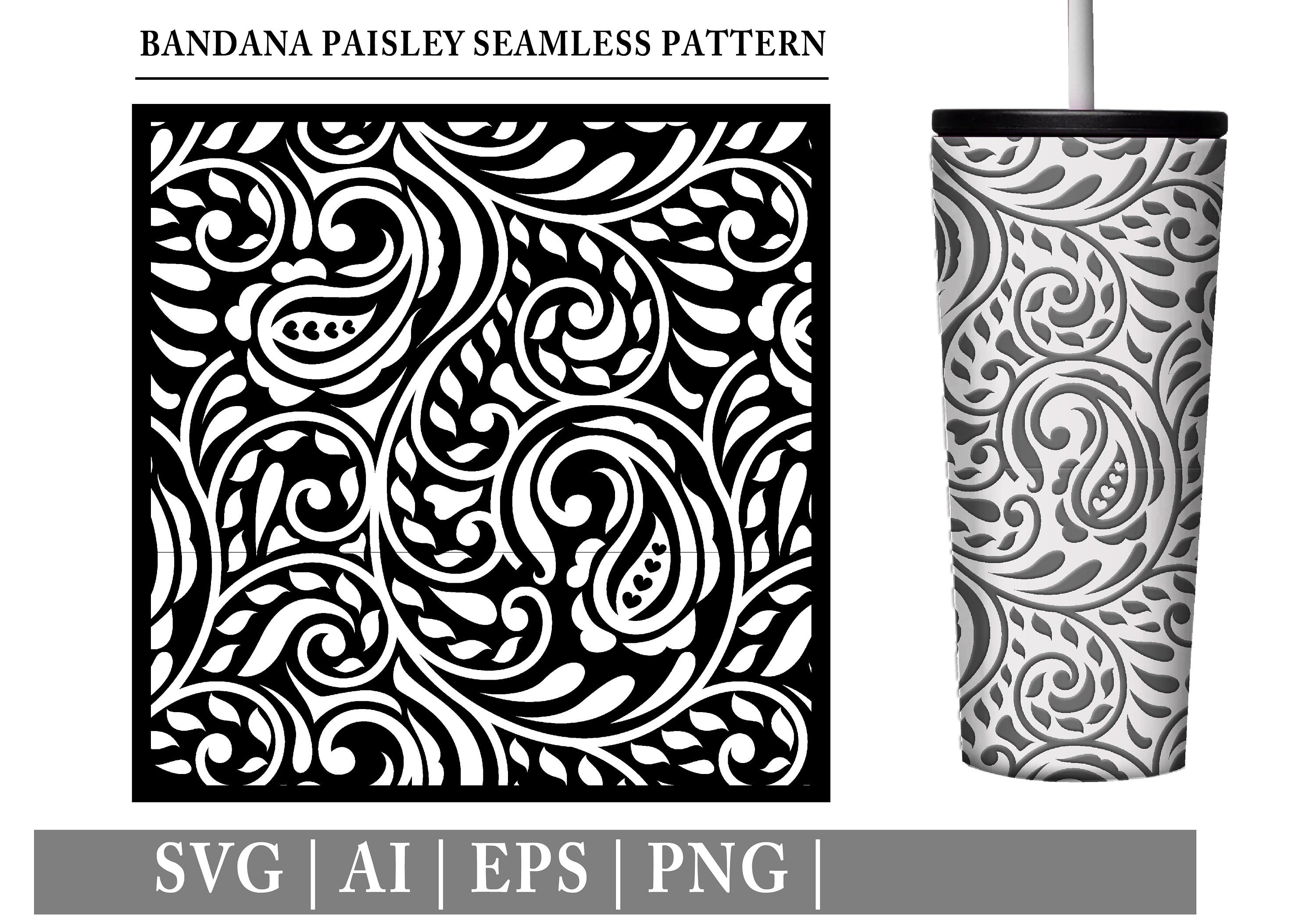 Bandana Paisley Pattern Svg Floral Seamless Pattern Transparent ...