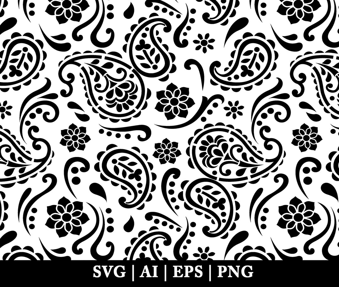 Bandana Paisley Pattern |paisley Seamless Bandana Pattern | Silhouette ...