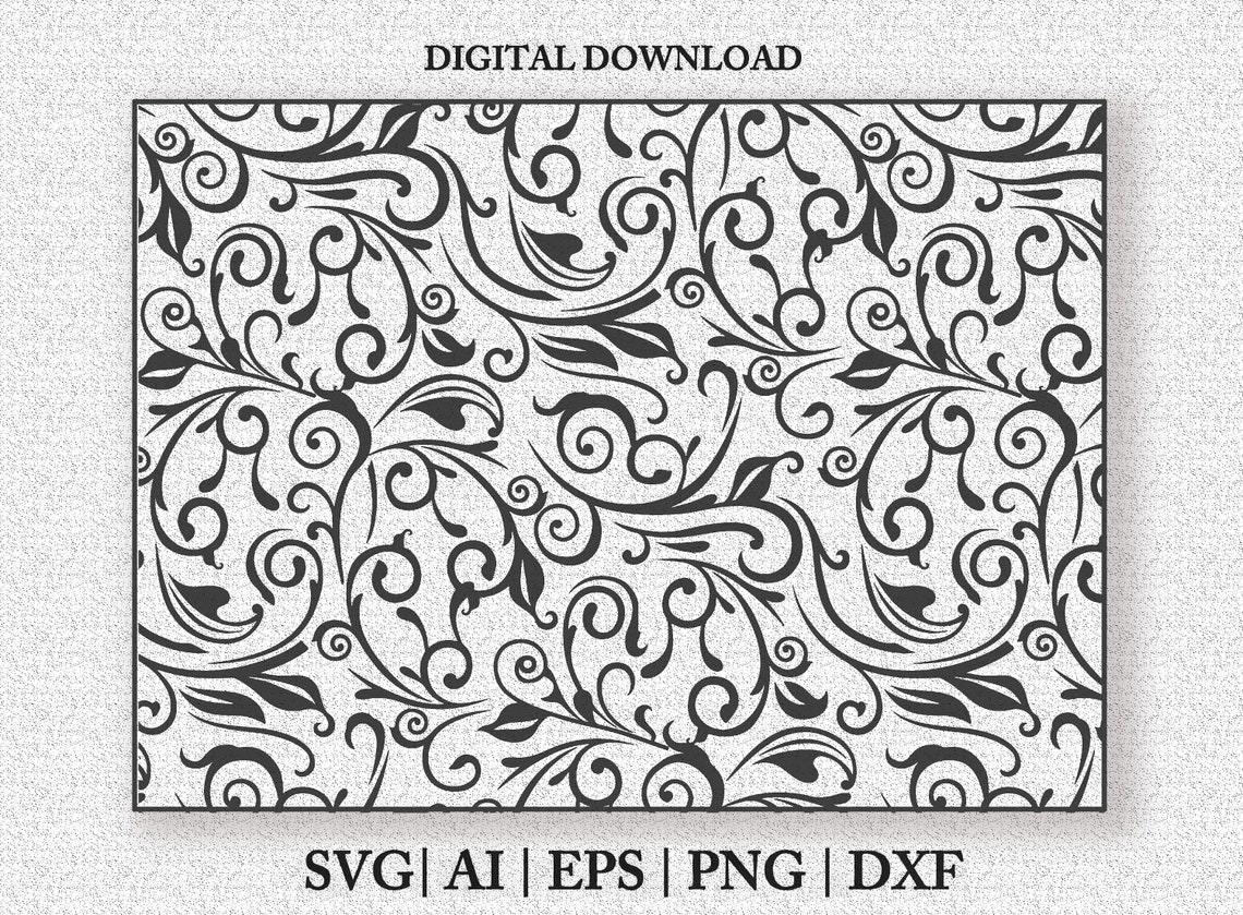 Tooled Leather Swirl Pattern SVG: Western Carving Design (digital ...