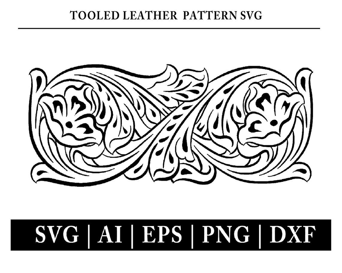 Tooled Leather Carving Pattern SVG | Leather Emboss Pattern Svg ...