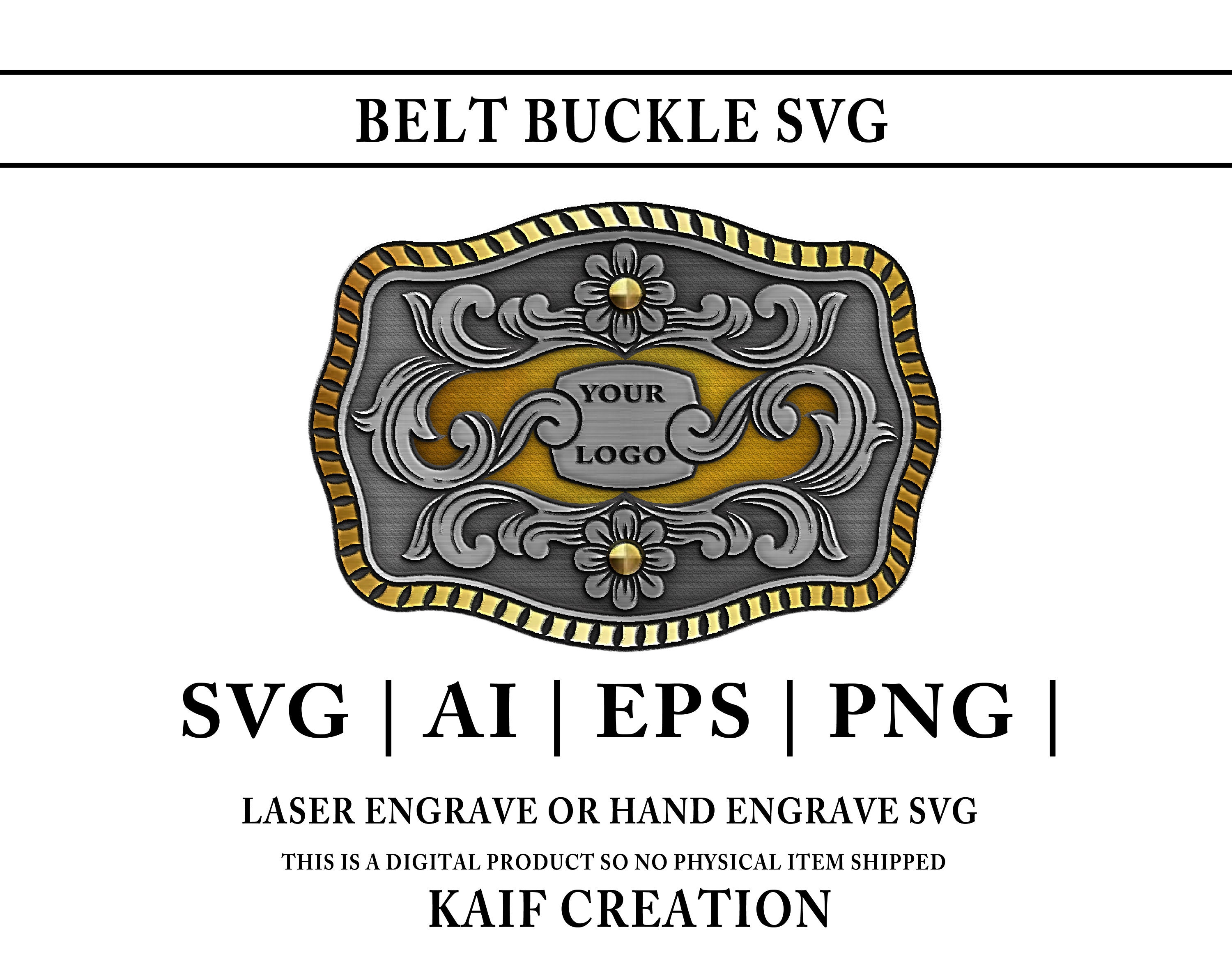 Western Belt Buckle SVG: Laser Engraving File (digital Download) - Etsy
