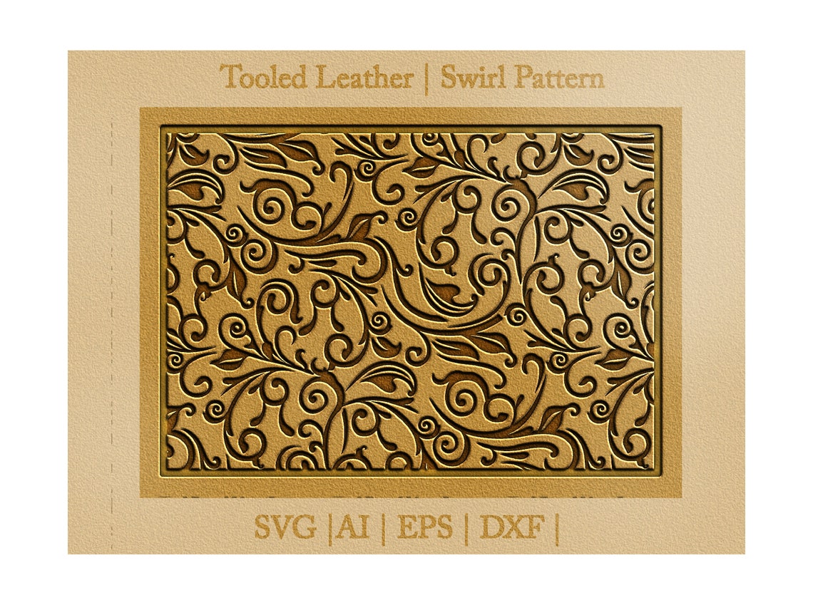 Tooled Leather Swirl Pattern SVG: Western Carving Design (digital ...