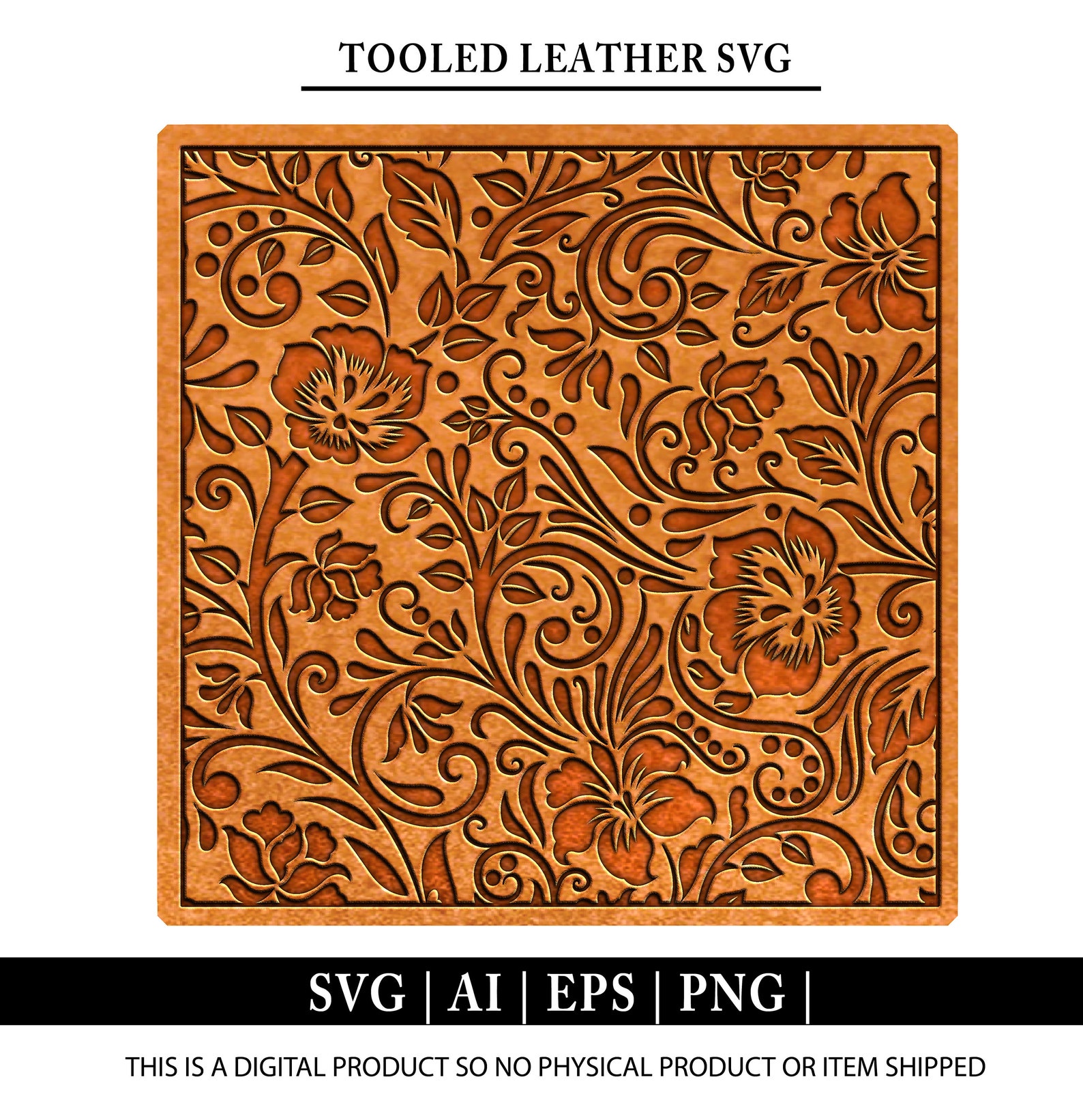 Tooled Leather Flower SVG | Western Flower Seamless Pattern | Swirls ...