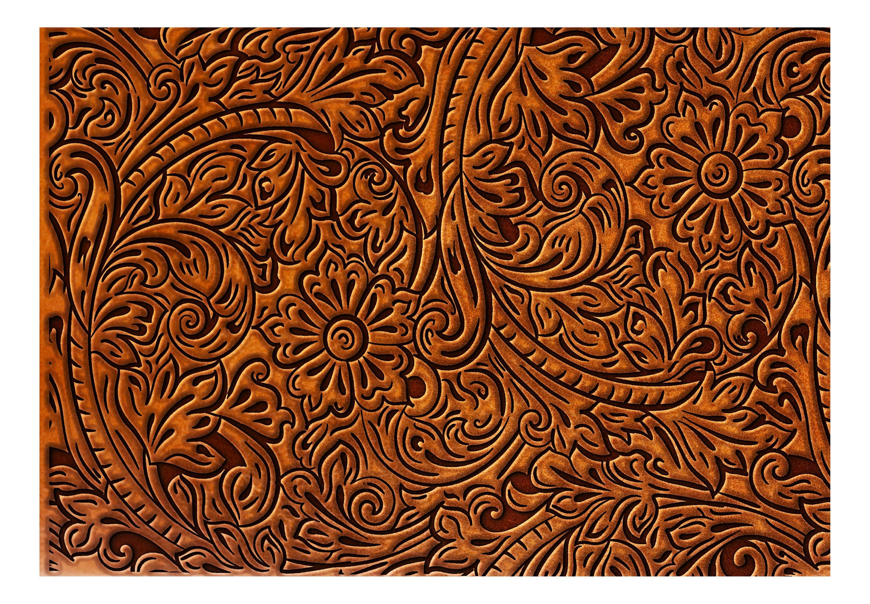 Tooled Leather SVG | Floral Leather Svg | Seamless Pattern | Swirls ...